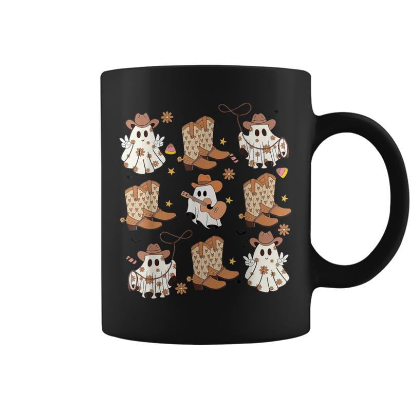 Boohaw Ghost Halloween Cowboy Boots Cowgirl Costume Coffee Mugs ...