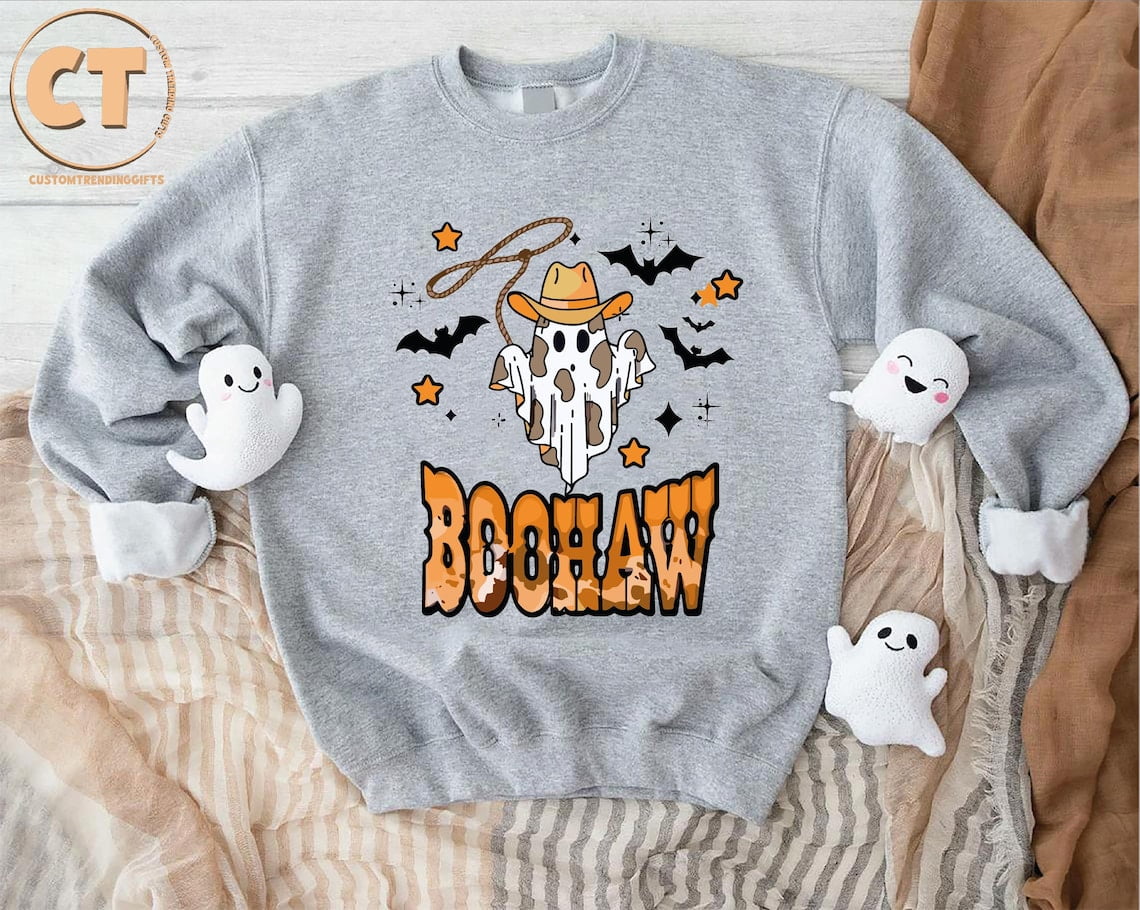 Boohaw Sweatshirt, Boo Sweater, Western Boo Sweater, Cowboy Ghost ...