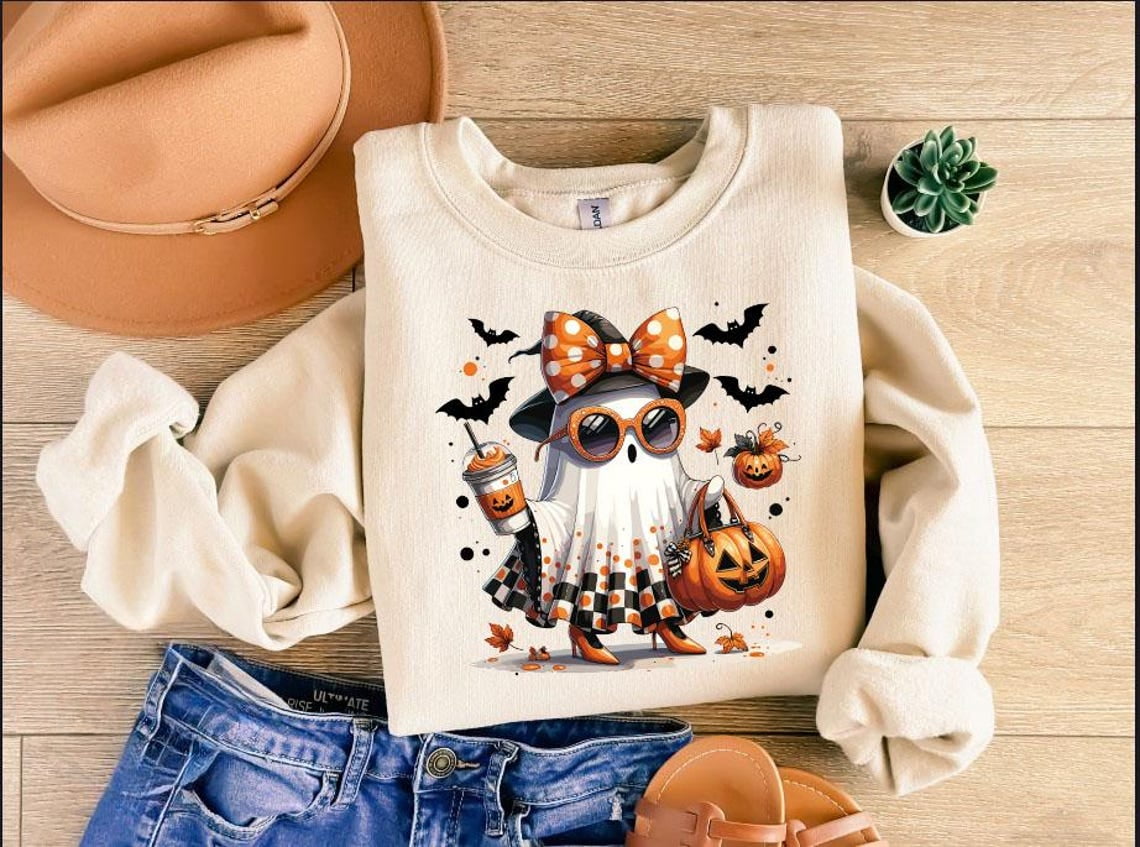 Boojee Sweatshirt, Boujee Ghost tShirt, Boo-Jee Coffee Lover Long ...