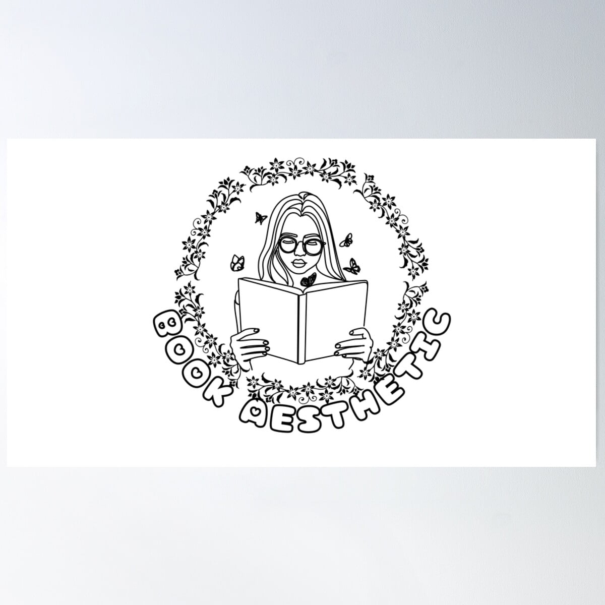 Book Aesthetic - Girl Reading A Book Poster Wall Art, Modern Wall Decor ...