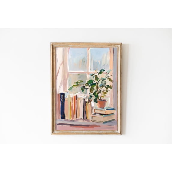 Book And Plant Pastel Wall Art Print, Unframed Paper Poster 11x14in ...