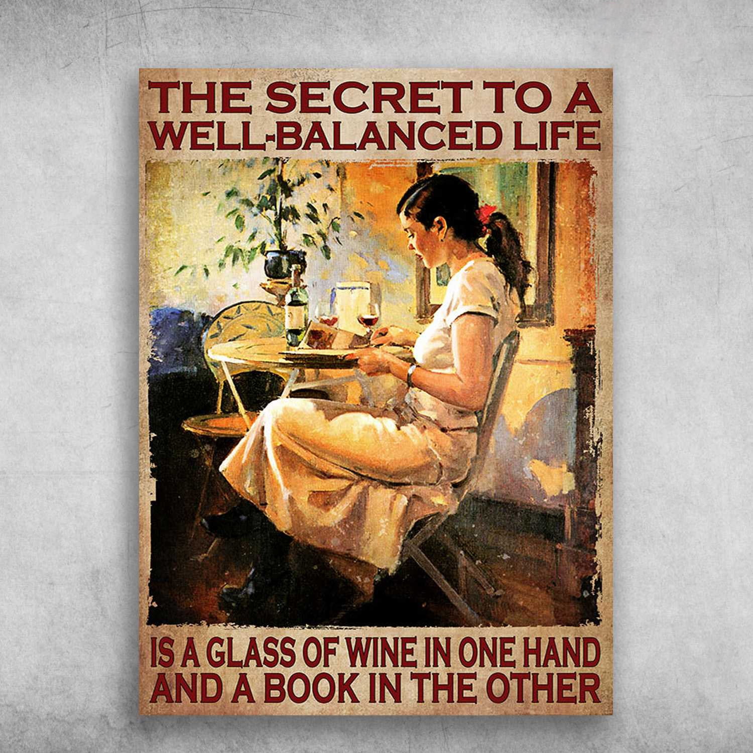 Book And Wine, Reading Girl - The Secret To A Well-Balanced Life, Is A ...