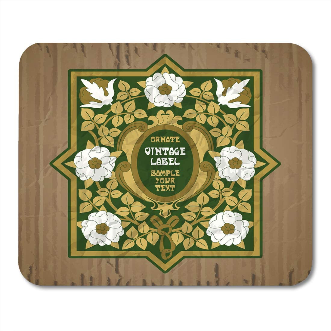 Book Antique Vintage Items Label Nouveau Badge Border Mousepad Mouse ...