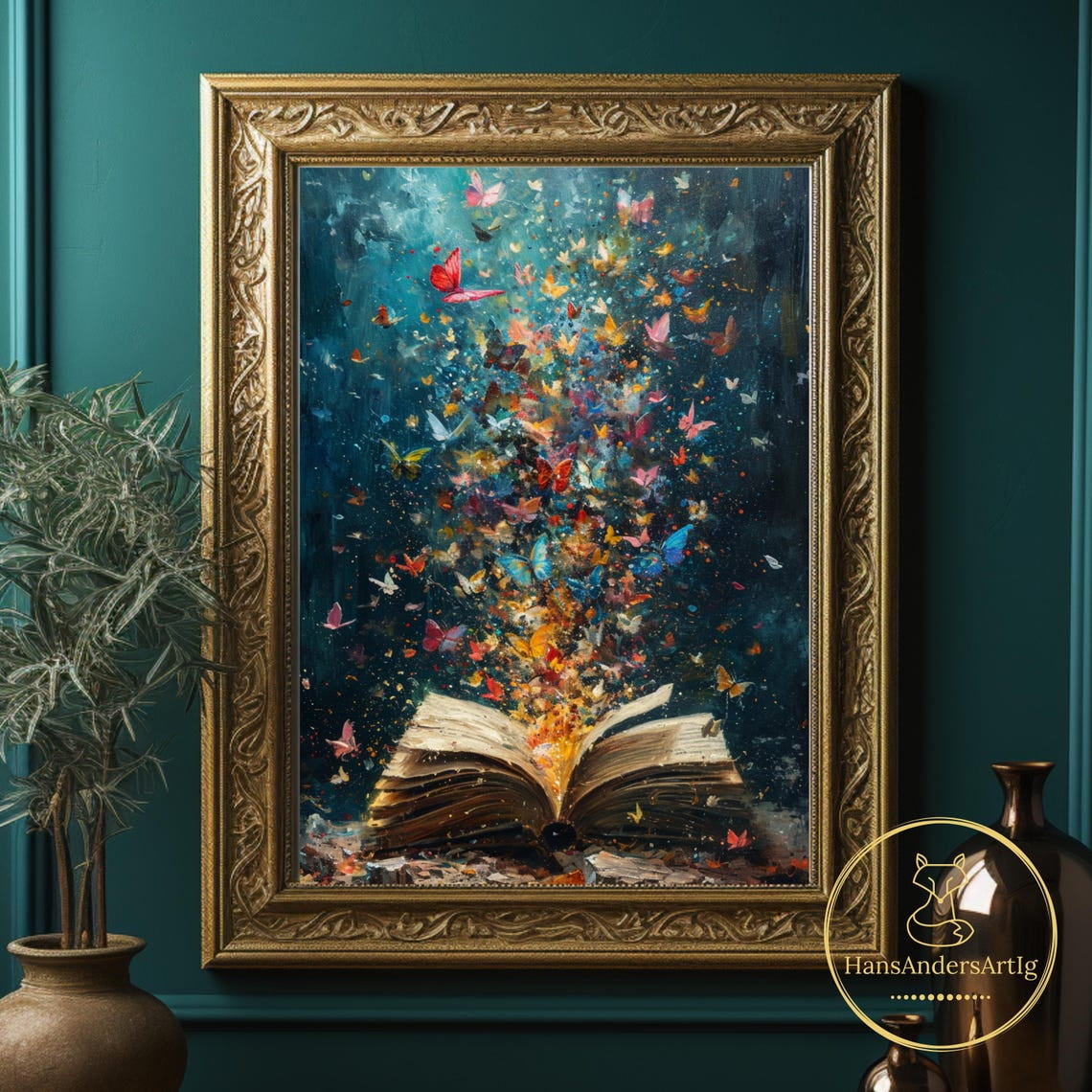 Book Art Poster Reading Painting Print Book Lover Gift Wallart ...