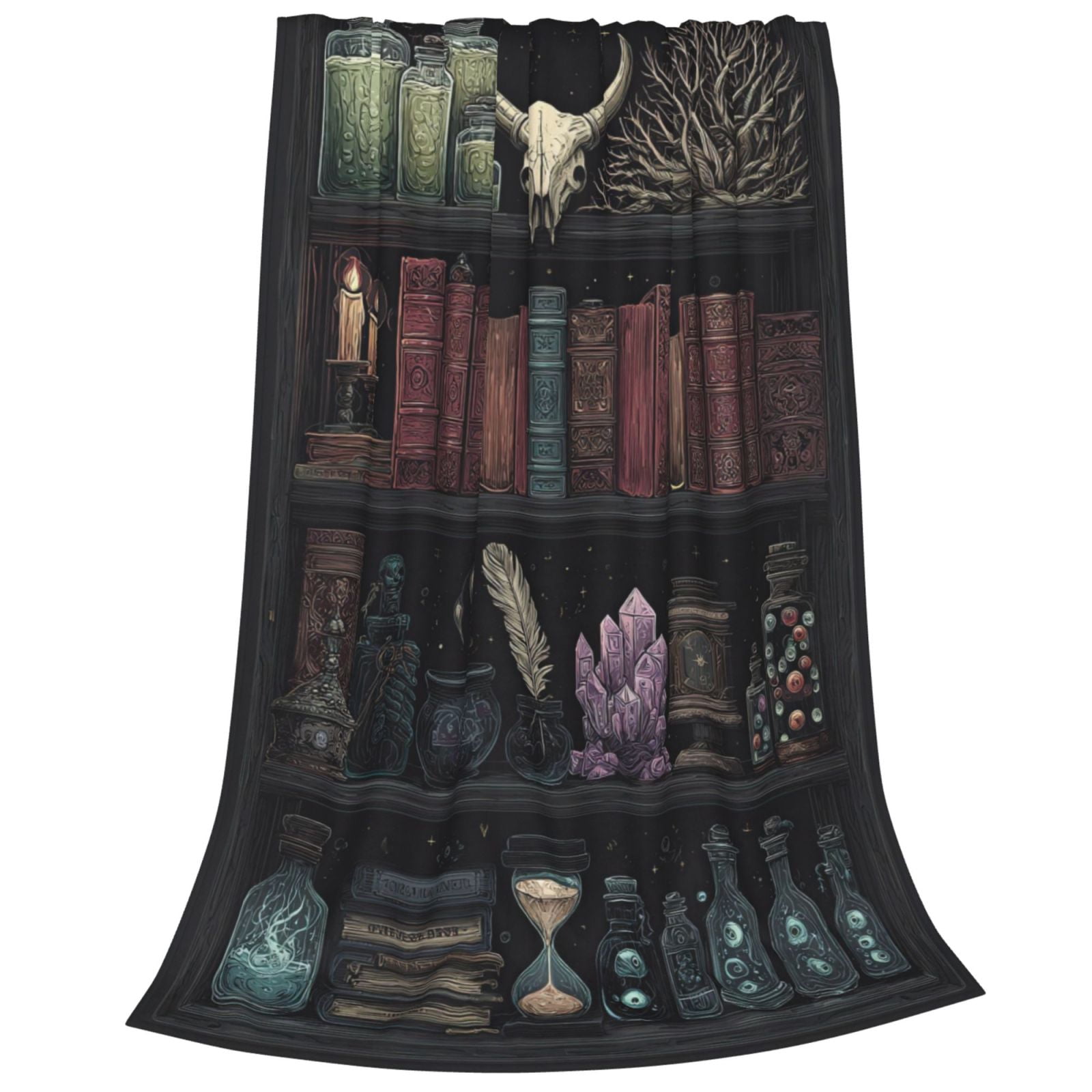 Book Blanket Flannel Magic Potion And Skull Design, Decorative Cozy ...
