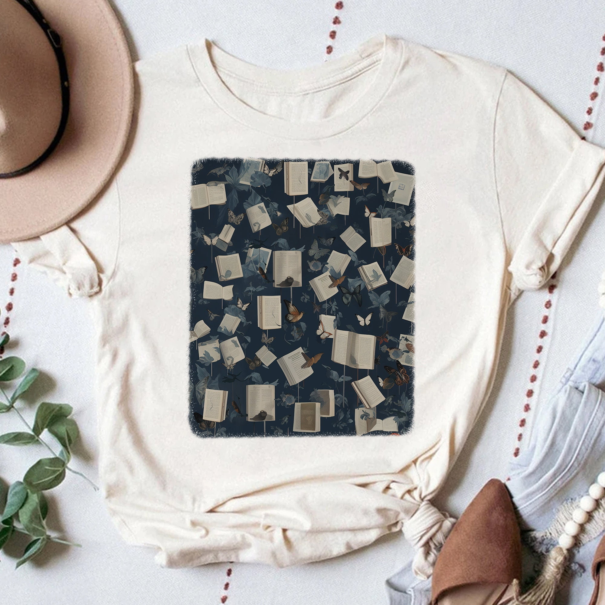 Book Butterfly Shirt, Reading Shirt, Reading Book Retro Shirt, Book ...