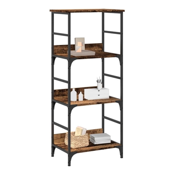 Book Cabinet Engineered Wood Medium Brown - Storage for Living Room ...