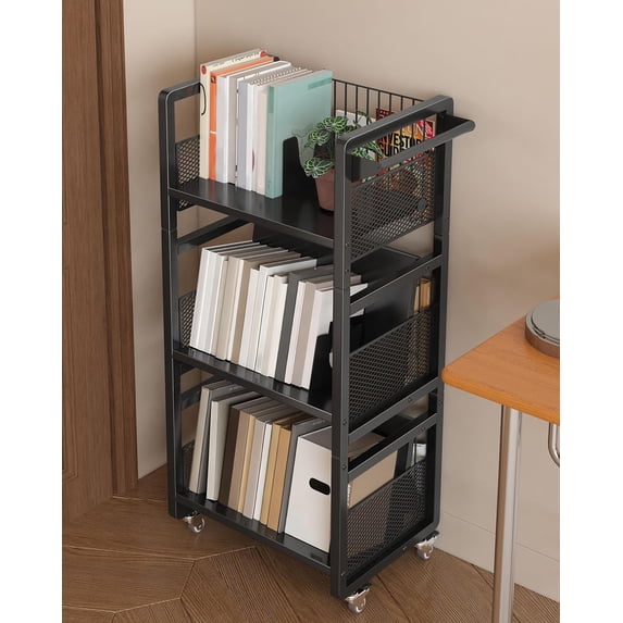 Book Cart Heavy Duty Double-Sided with Silent Wheels & 3 Magnetic ...