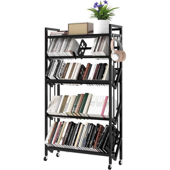 Book Carts 4 Tier 46.5x35.5x10 in Rolling Book Cart Large Capacity ...