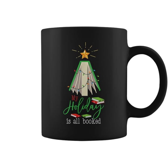 Book Christmas Tree My Holiday Is All Booked Reading Coffee Mugs ...