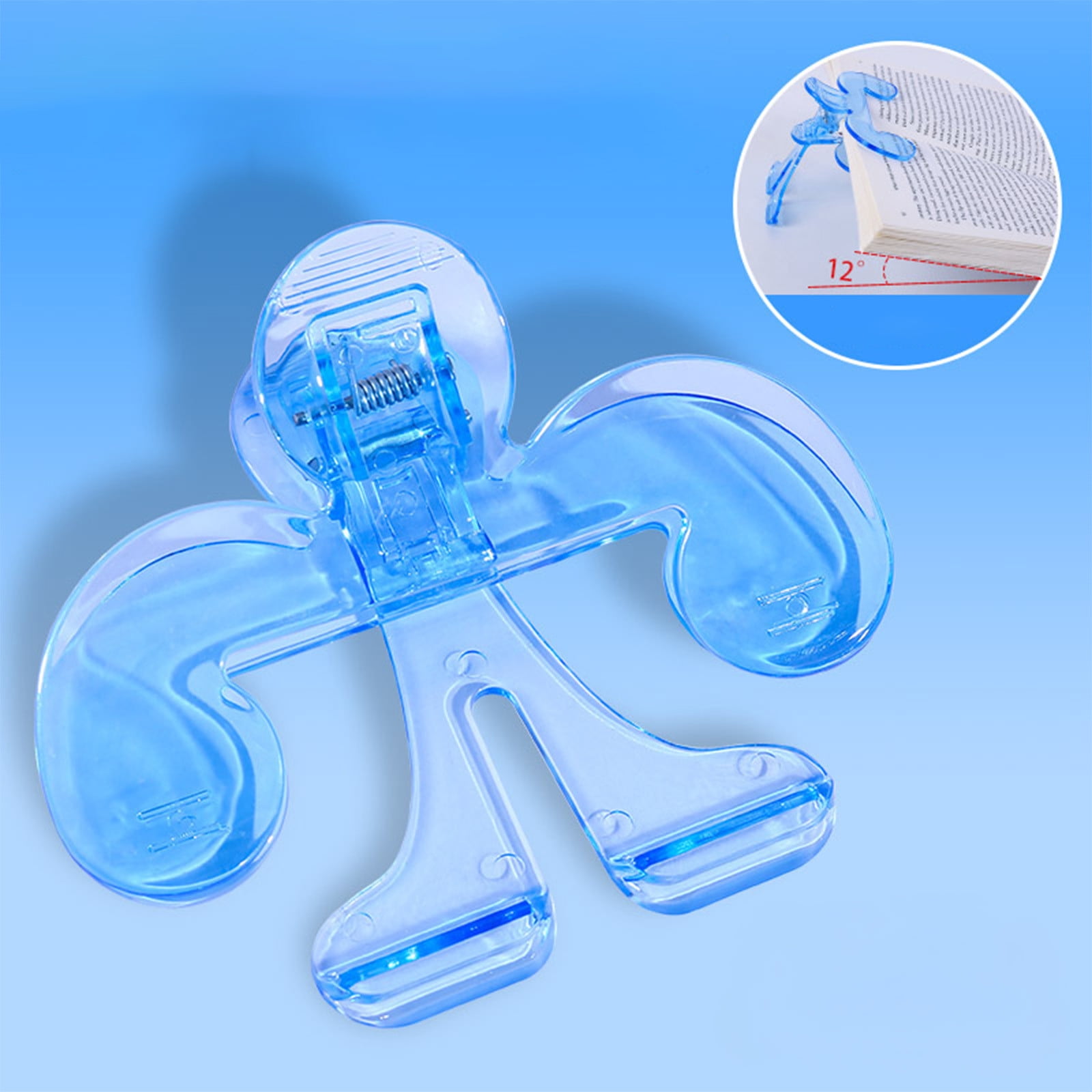 Book Clip, Reading Stand, Transparent Plastic Book Holder with Clamp ...