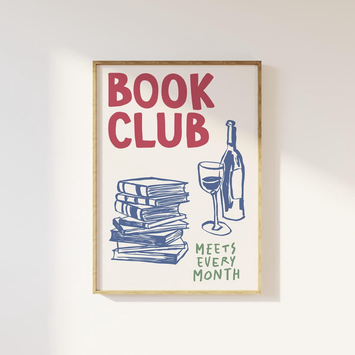 Book Club Art Poster Trendy Reading Nook Wall Poster, Unframed Size ...