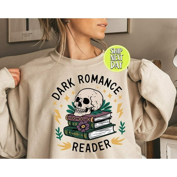 Book Club Dark Romance Reader Skull Sweatshirt: Dark Academia Shirt ...