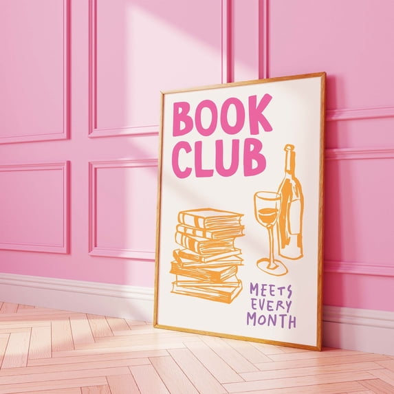 Book Club Design2 Poster Cute Decor Trendy Reading Lover Wall Art ...