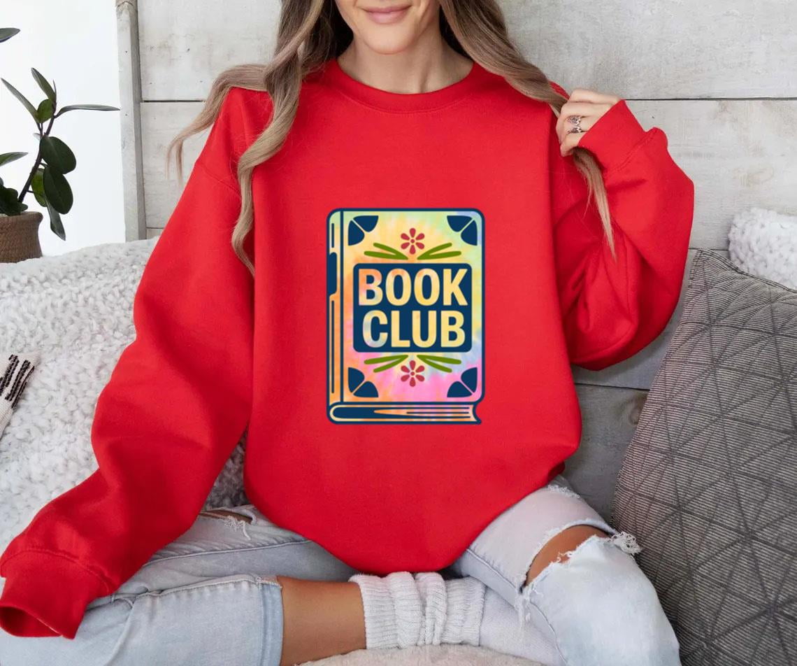 Book Club Floral Cover Design Reader Librarian Gift Sweatshirt, for men ...