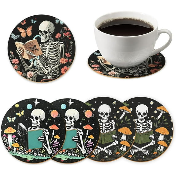 Book Club Gifts Bulk for Book Lovers,6 Pcs Book Theme Wooden Coaster ...