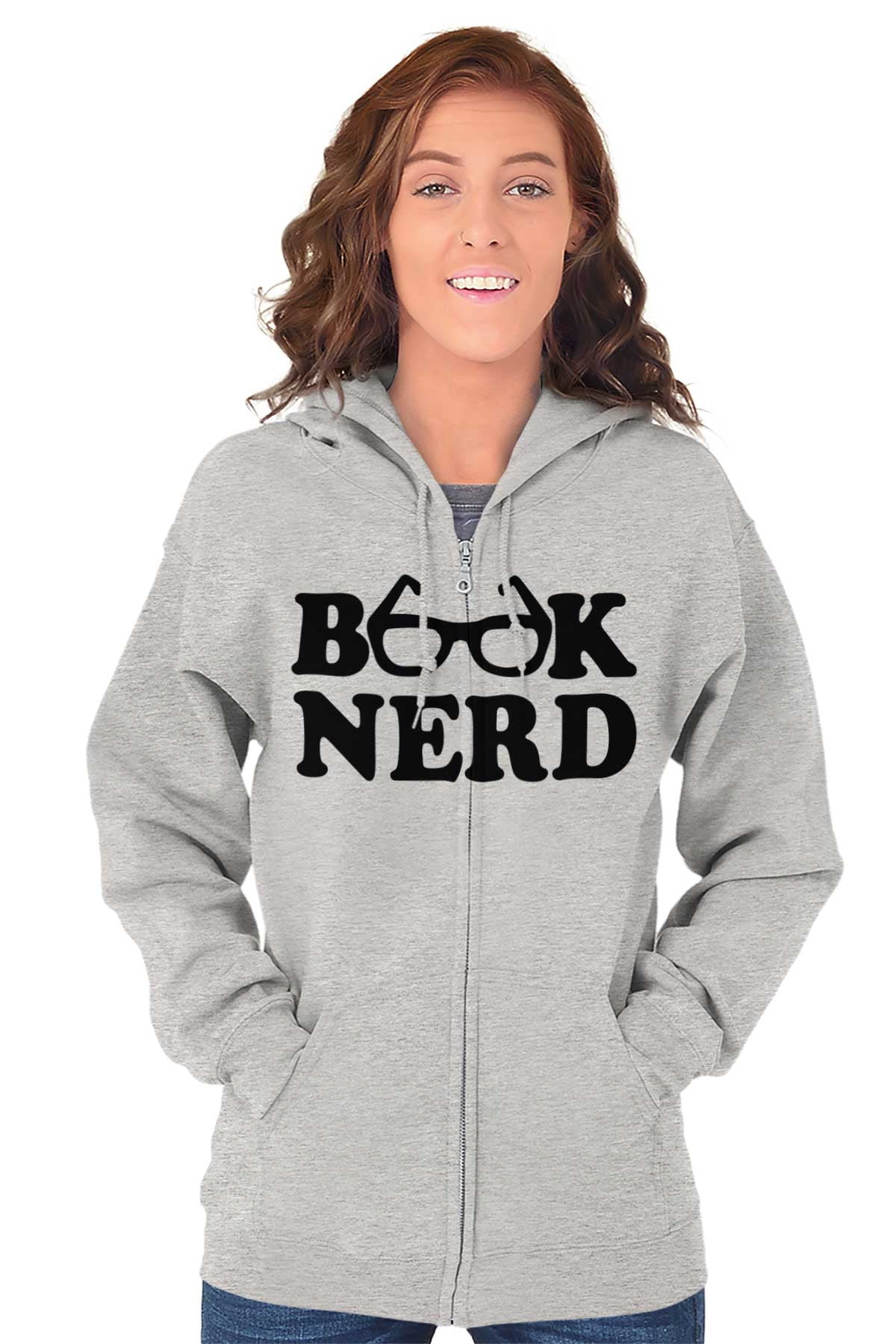 Book Club Nerd Nerdy Geeky Hipster Womens Plus Size Graphic Zipper ...