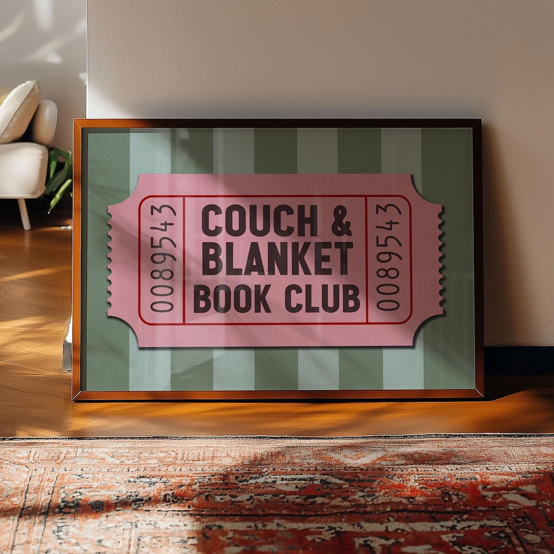Book Club Pink Ticket Wall Accent Reading Corner Home Decor Library ...