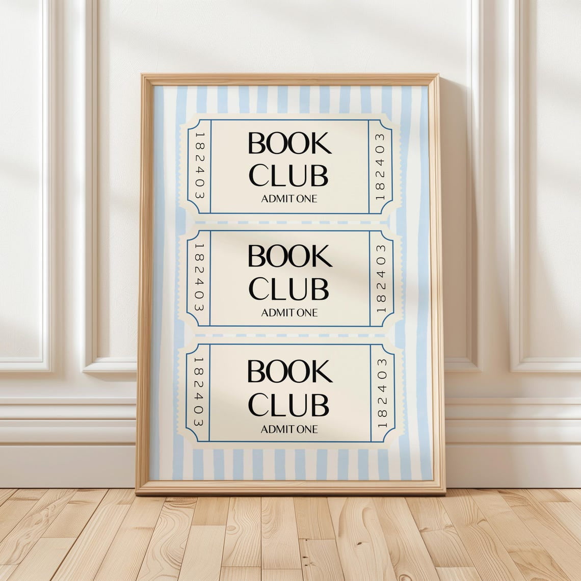 Book Club Print, Book Club Ticket Wall Art, Book Lover Poster, Girly ...