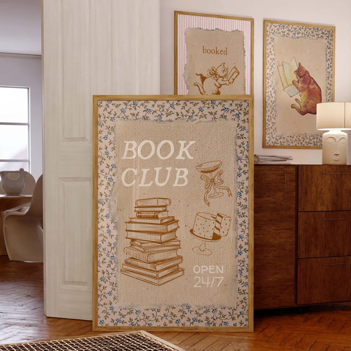 Book Club Print, Bookish Poster, Trendy Reading Poster, Book Lover Wall ...