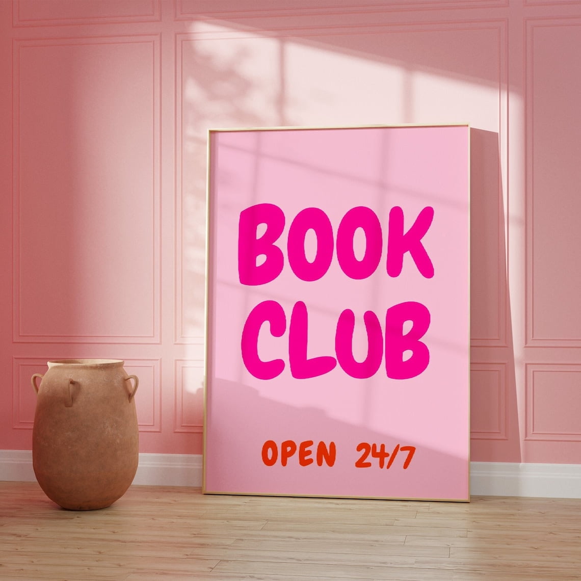 Book Club Retro Reading Corner Wall Art, Unframed Canvas Size 8x12 ...