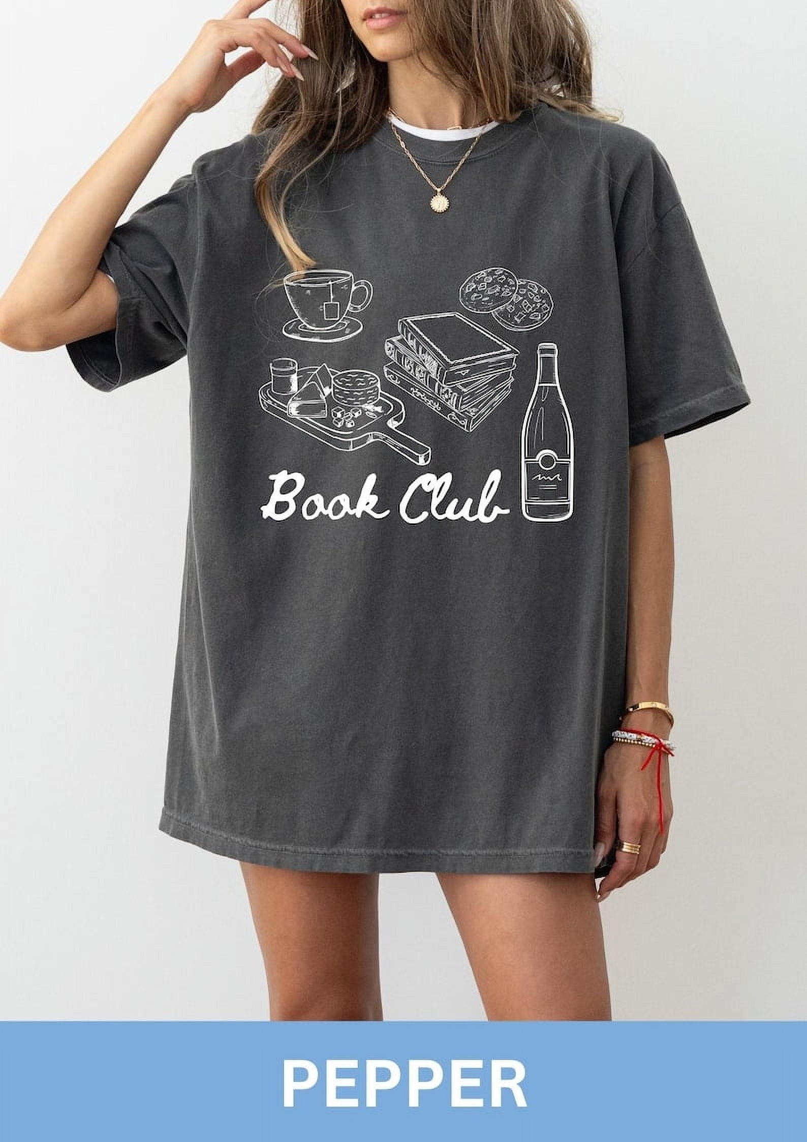 Book Club Shirt, Bookworm Reading Graphic Illustration Literary Theme ...
