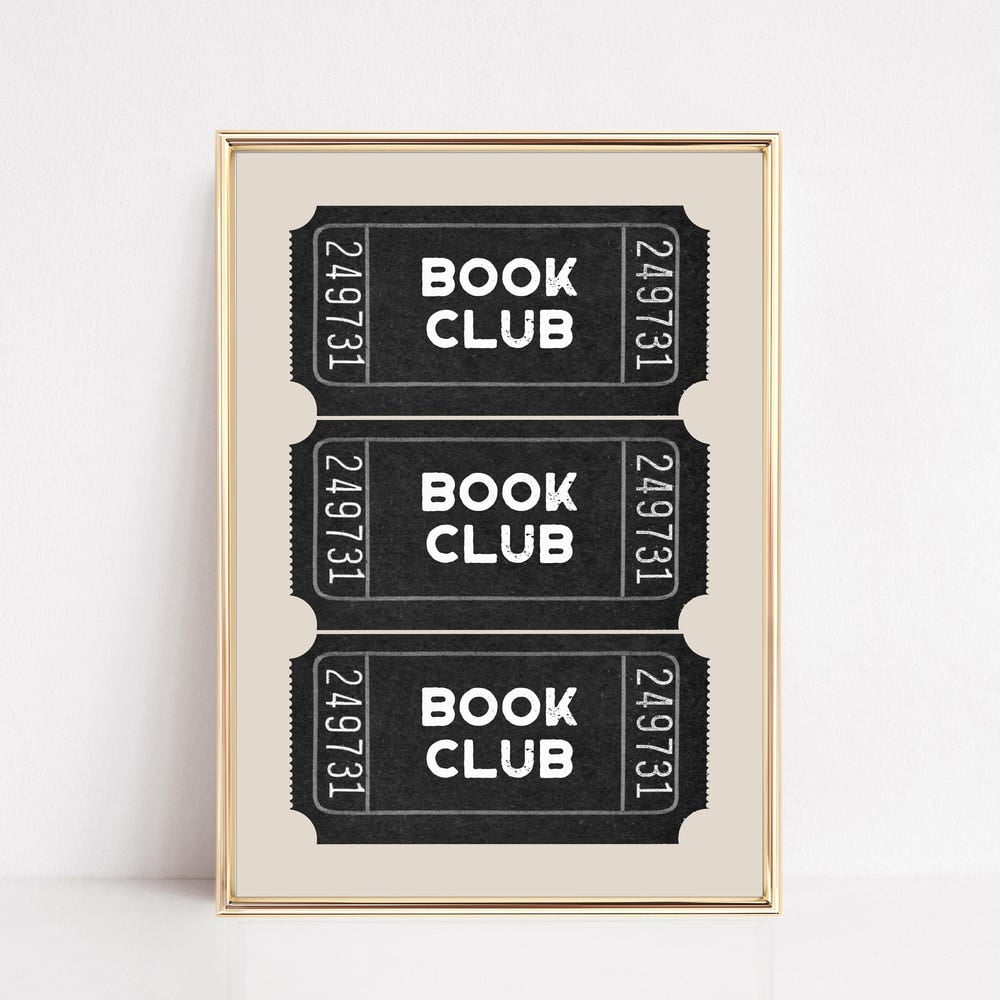 Book Club Ticket Print, Bookish Wall Art, Cute Book Wall Art, Trendy ...