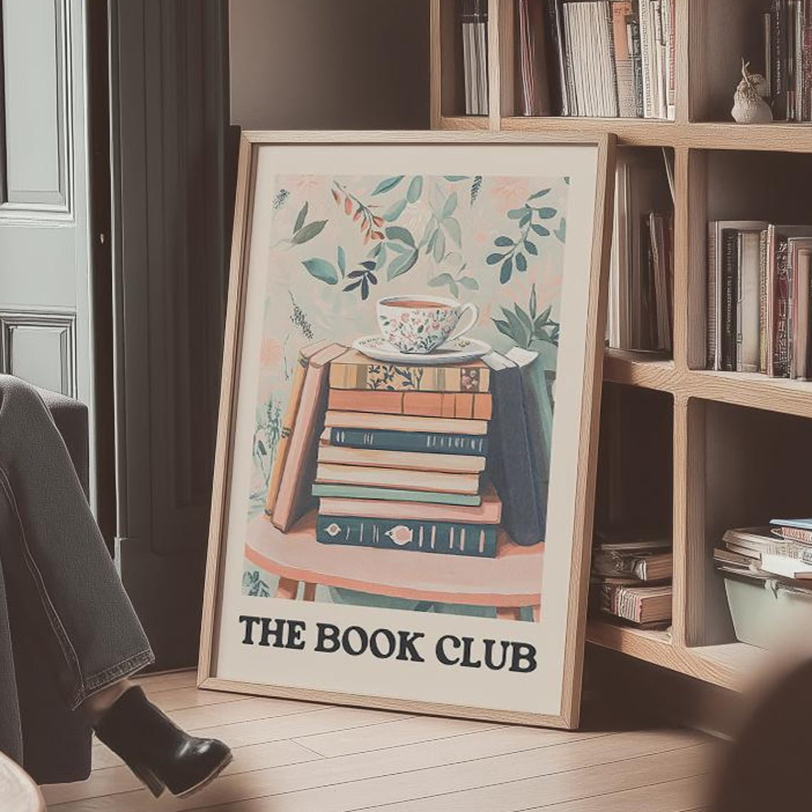 The Book Club Wall Art, Pastel Printable For Vintage Book Lover Decor ...