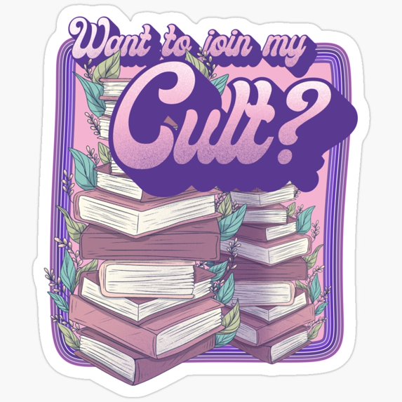 Book Club: Want To Join My Cult? Sticker Phone Decal Water Bottle ...