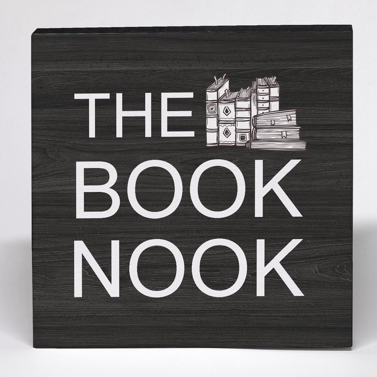 Book Corner Decor Black Wood Box Sign Reading Nook Library Desk Decor ...