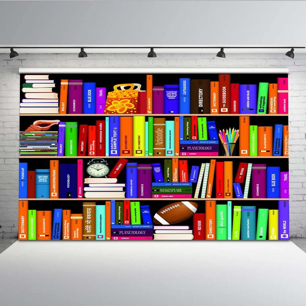 Book Counter Photo Booth Background Library Backdrop for Photography ...
