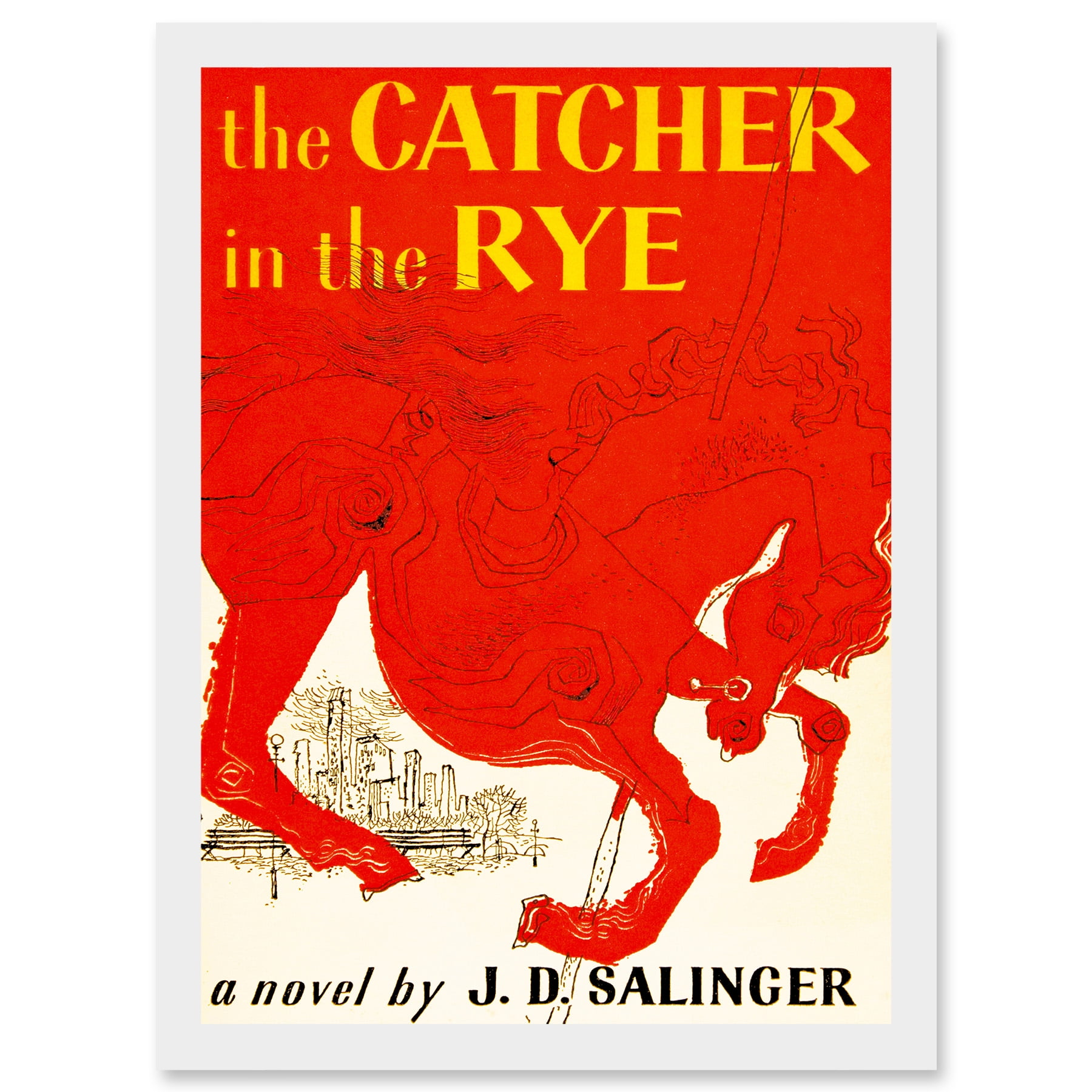Book Cover Catcher In The Rye Salinger Classic Novel A4 Artwork Framed ...
