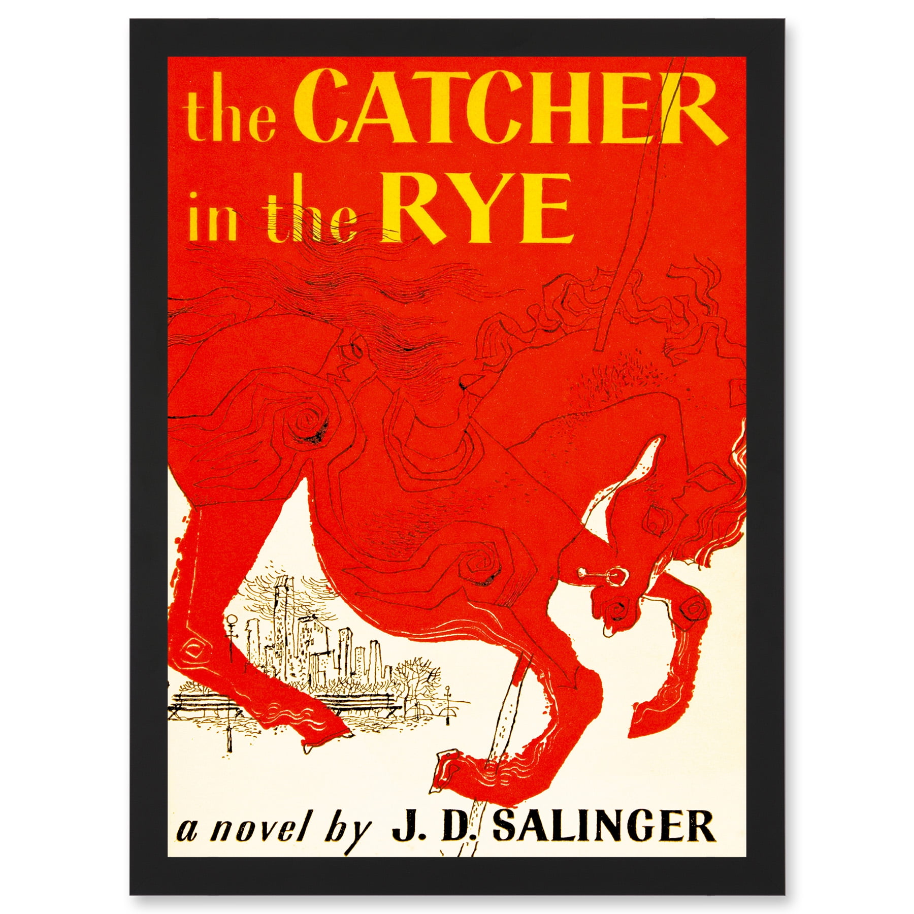 Book Cover Catcher In The Rye Salinger Classic Novel A4 Artwork Framed ...
