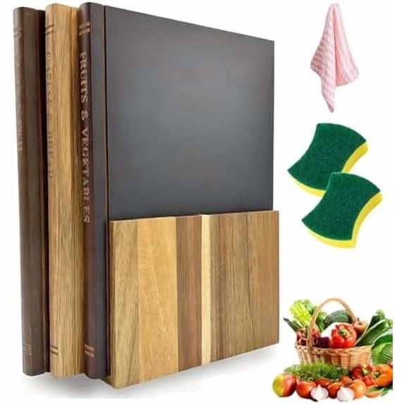 Book Cutting Board Set, Cutting Board That Looks like Books, 3PCS ...