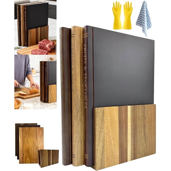 Book Cutting Board Set, Cutting Boards That Look like Books, Solid ...