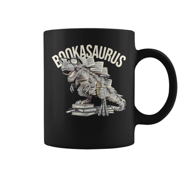 Book Dinosaur Bookworm TRex Dino Reading Books Book Coffee Mugs ...