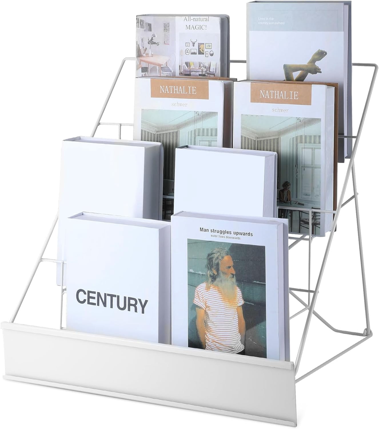 Book Display Rack 4-Tiered Book Display Stand 18" Book Signing Wire ...