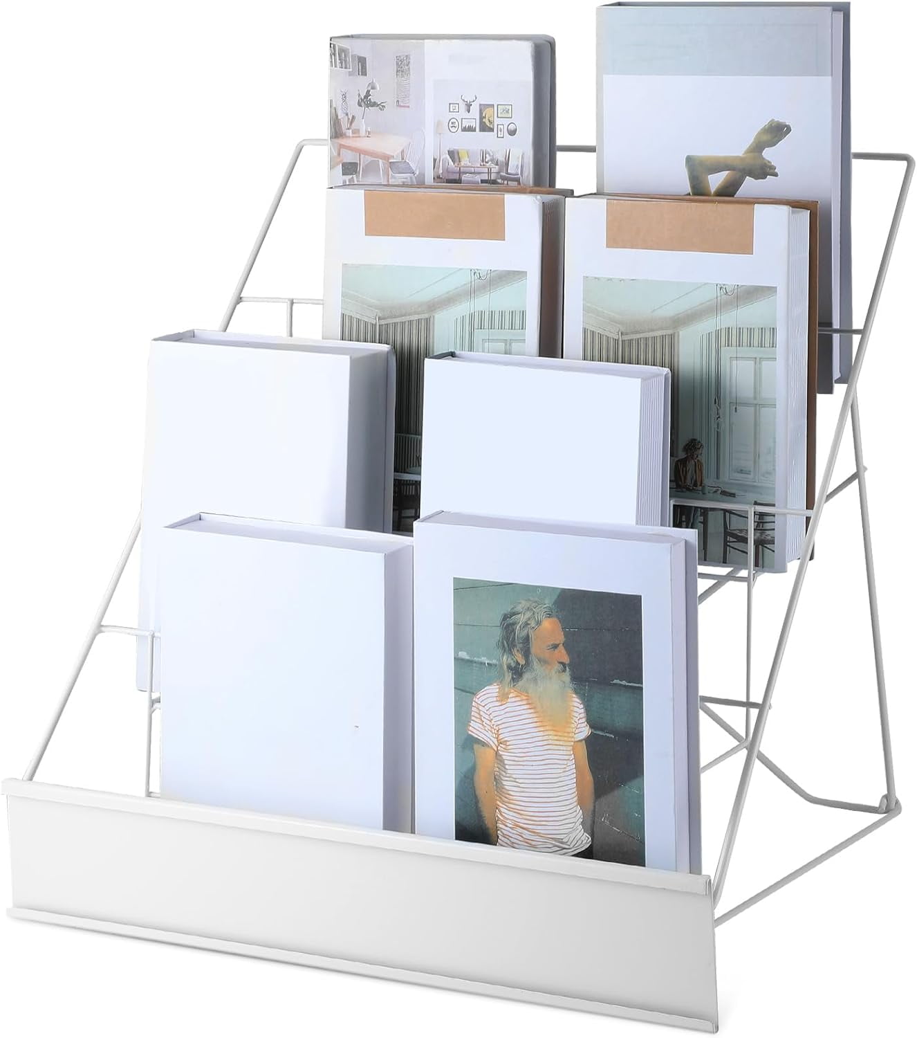 Book Display Rack 4-tiered Stand 18" Books Signing Wire Tabletop CD ...