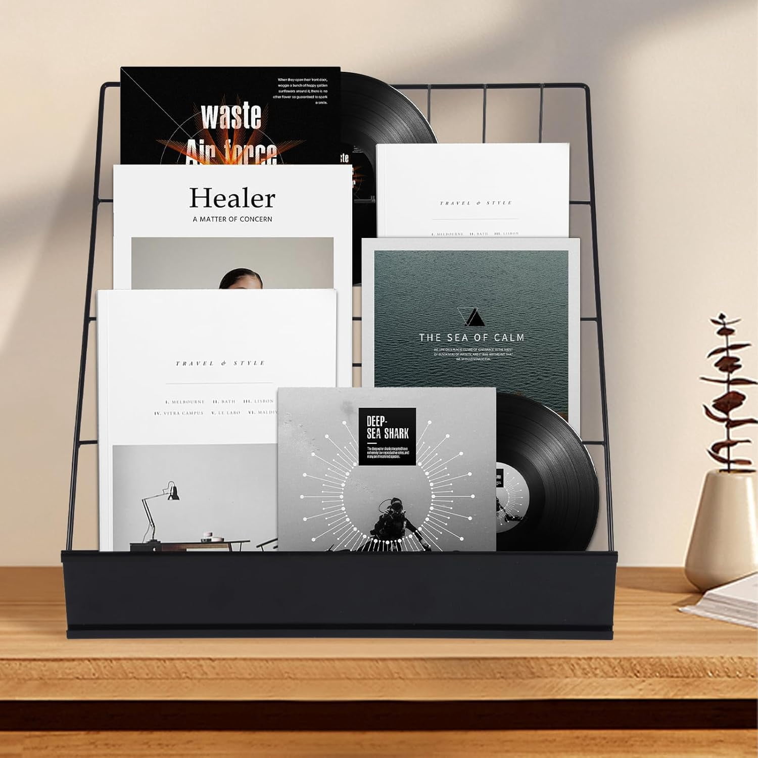 Book Display Rack with storage bag, Book Signing Rack, 4 Tiered ...