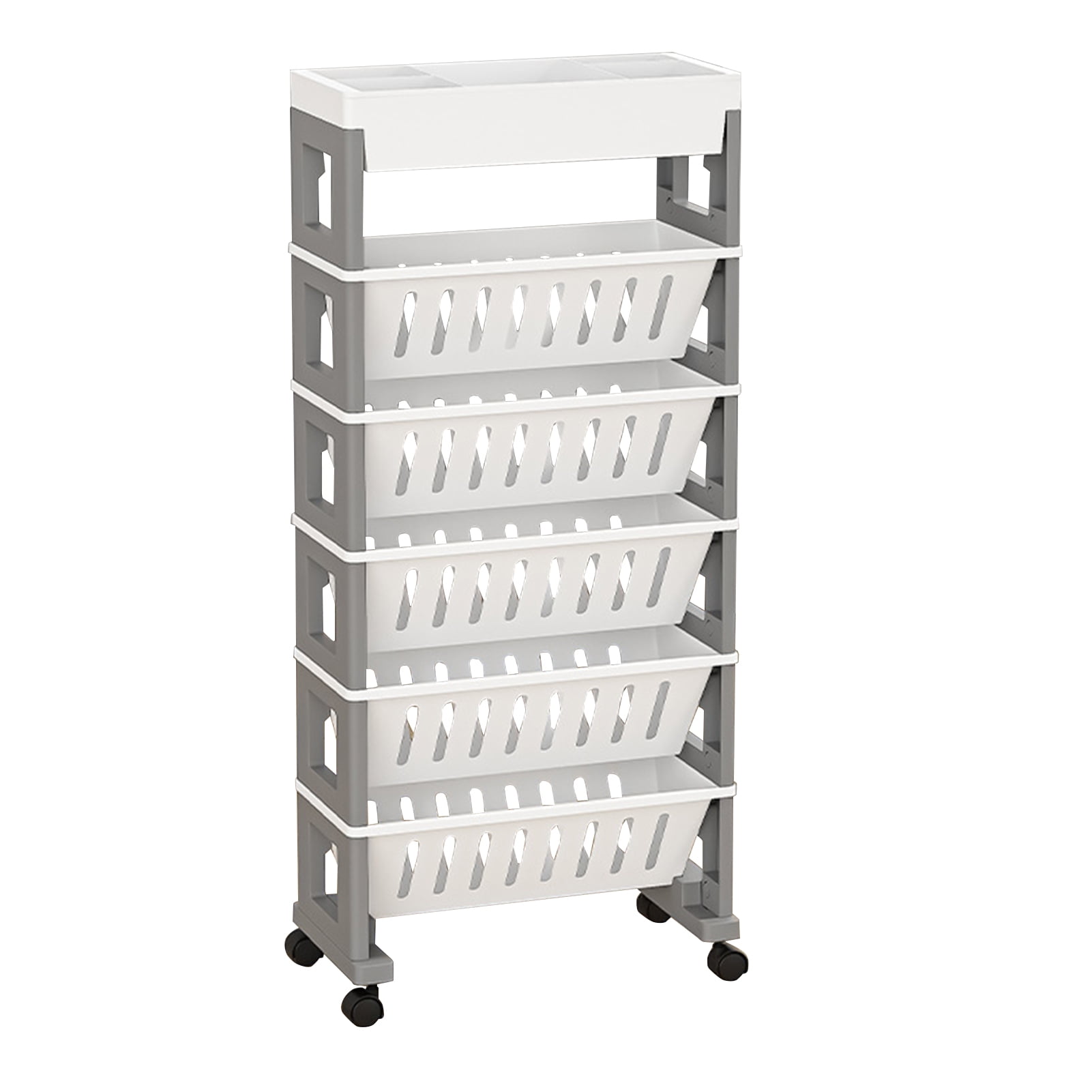 Book Display Shelf, Large Capacity Bookshelf Organizer Rolling ...