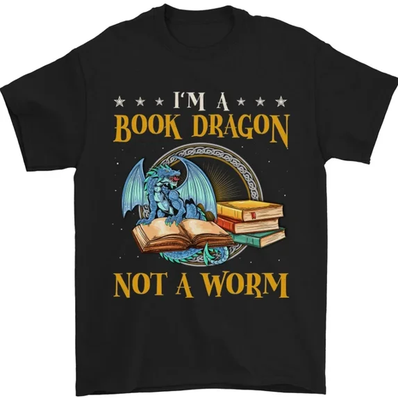 Book Dragon Booklover Reader Worm Mens S-5XL T-Shirt - Walmart.com