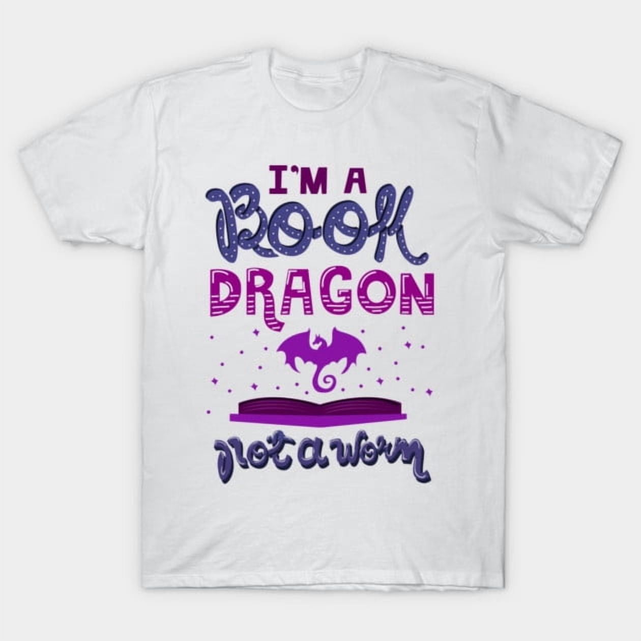 Book Dragon Funny Fantasy Reading Lover Retro Bookworm Bibliophile ...
