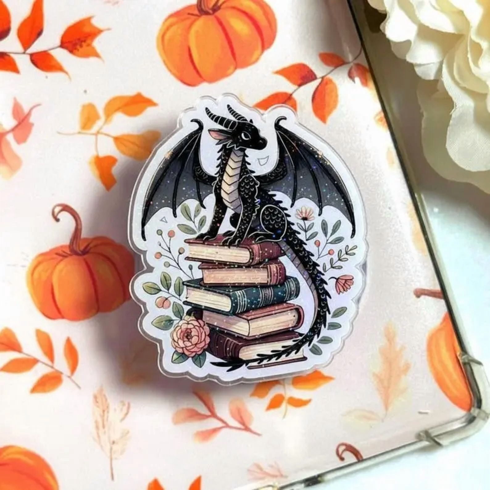 Book Dragon Magnetic Phone Grip: Fantasy Bookish MagSafe Grip, Cute ...