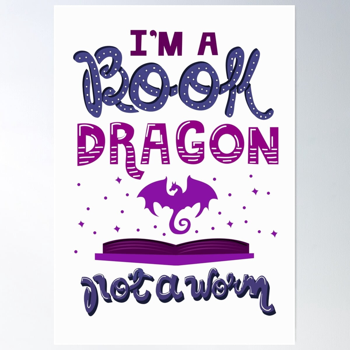 Book Dragon. V2. Poster Wall Art, Modern Wall Decor For Living Room ...
