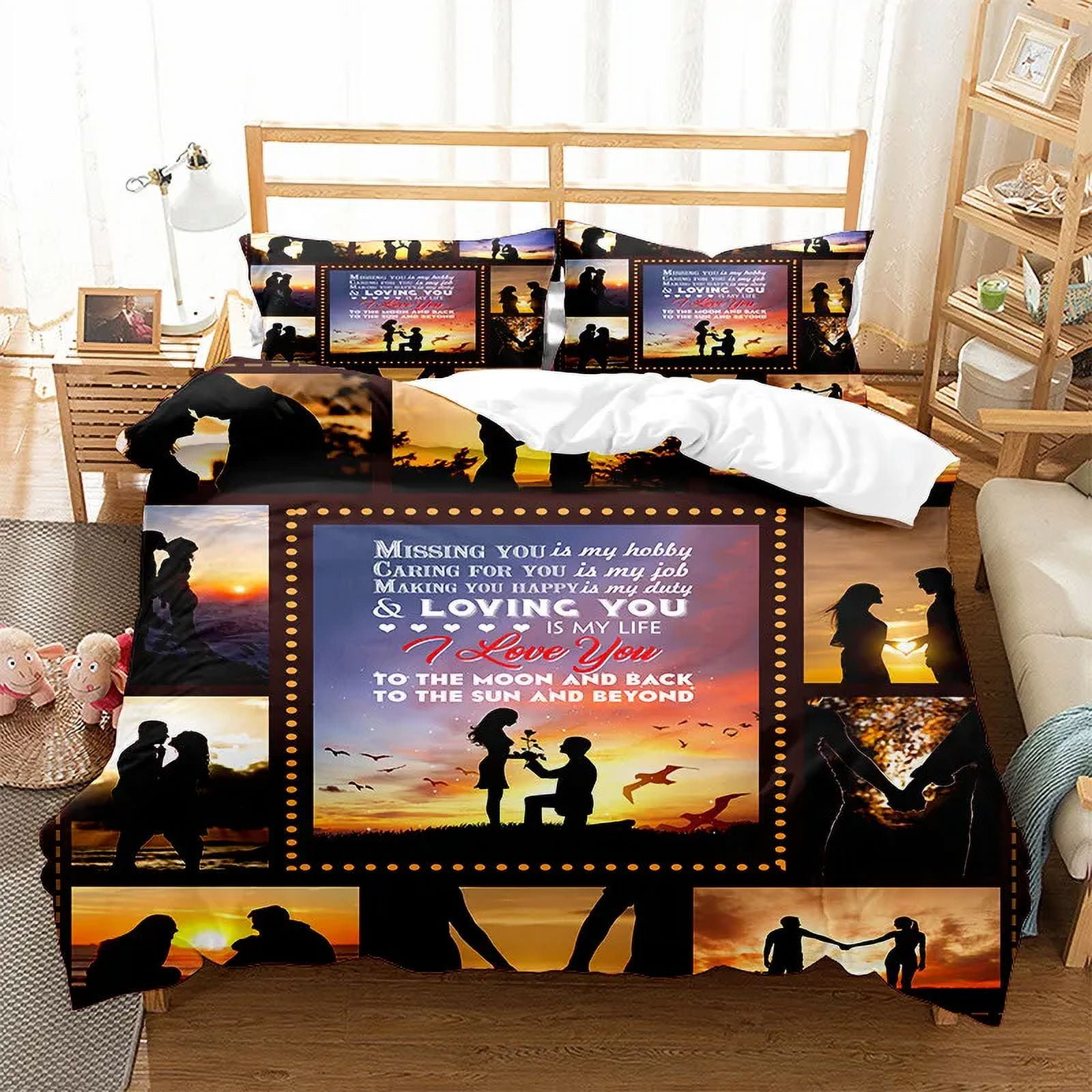 Book Duvet Cover Library Bookshelf Bedding Set Microfiber 3D Print ...