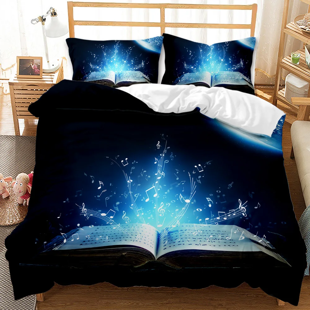 Book Duvet Cover Set Sheet Music Beating Notes Music Twin Polyester ...