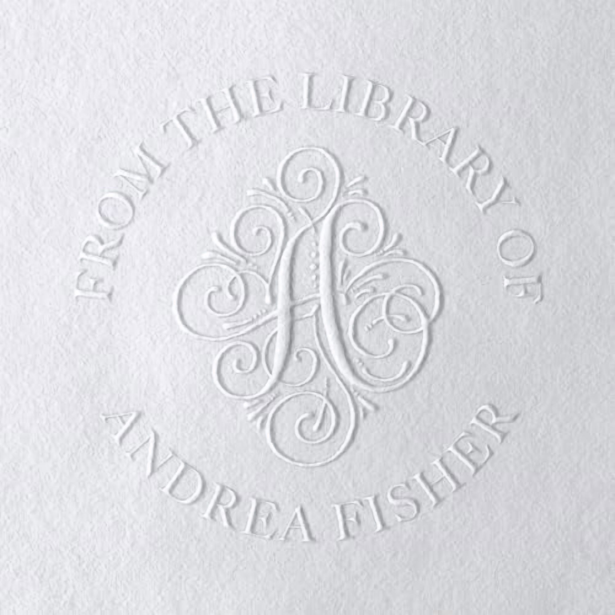 Book Embosser Personalized with Fancy Monogram Initial in Center ...