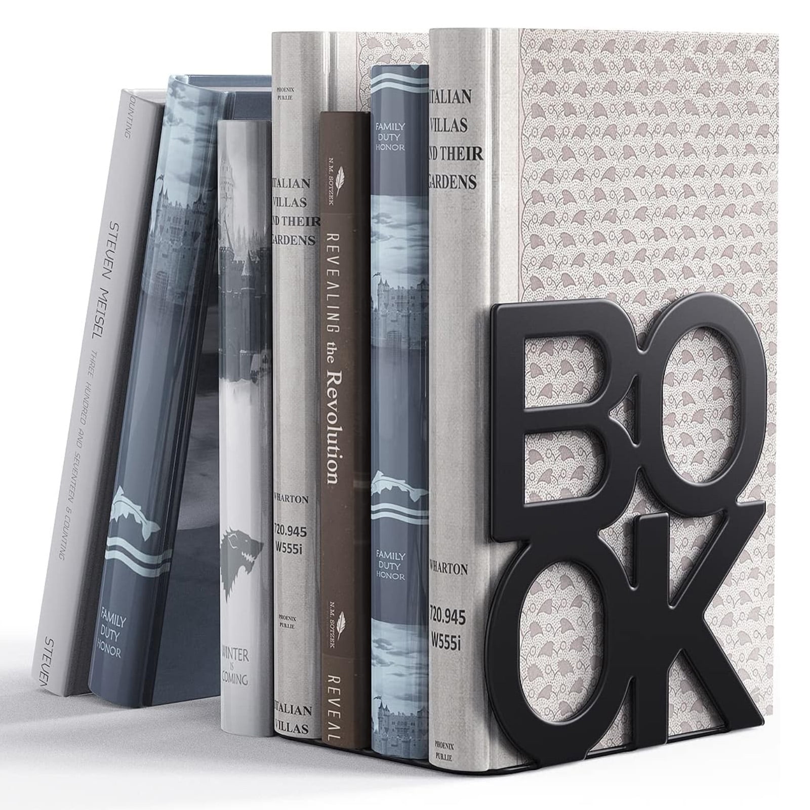 Heavy Duty Steel Bookends for Desk, Shelf & Office – Anti-Slip Base ...