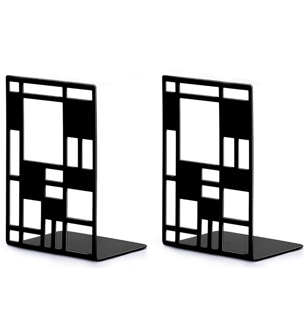 Large, Sturdy Metal Bookends, Heavy Duty Bookend Pair, Abstract Art ...