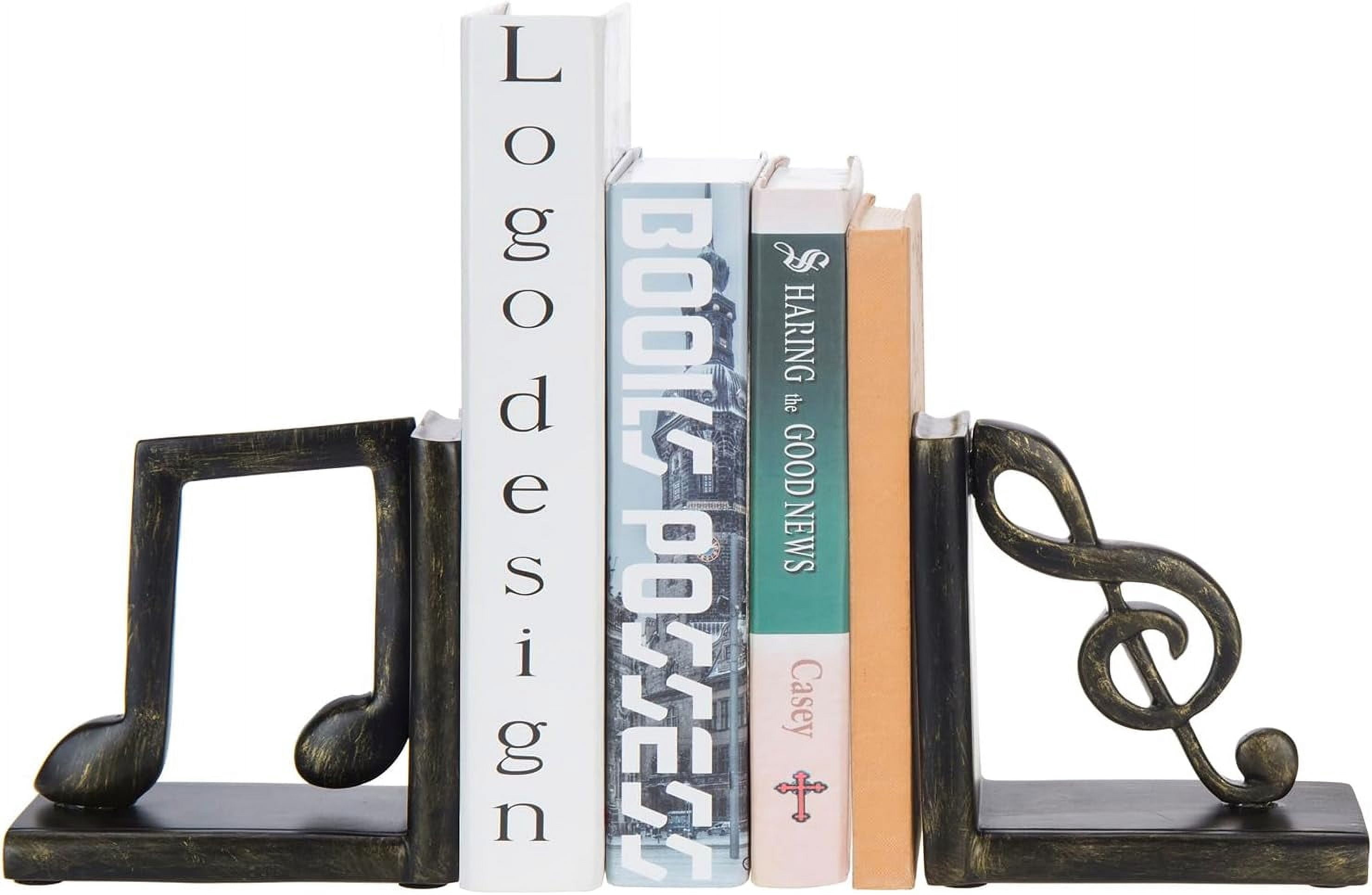 Book Ends,Bookends for Shelves,Metal Bookends for Heavy Books,Wood ...